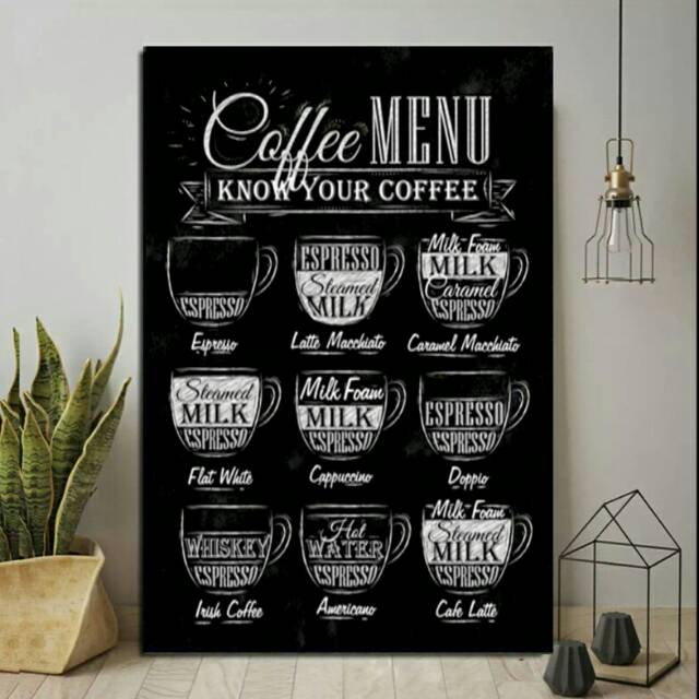Jual Hiasan dekorasi poster dinding kayu ( COFFEE MENU ) | Shopee Indonesia