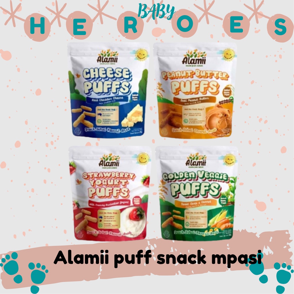 Jual Alamii puff snack mpasi bayi cheese puffs peanut butter puffs ...