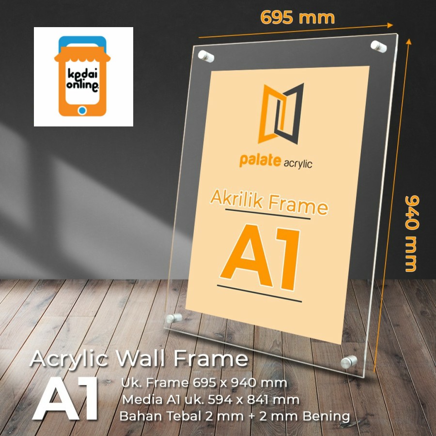 Jual AKRILIK FRAME A1 / ACRYLIC FRAME A1 2MM LANDSCAPE / PORTRAIT ...