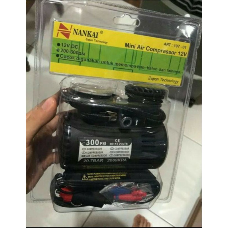 Jual Alat Pompa Ban Mini Electric Compressor NANKAI 12V | Shopee Indonesia