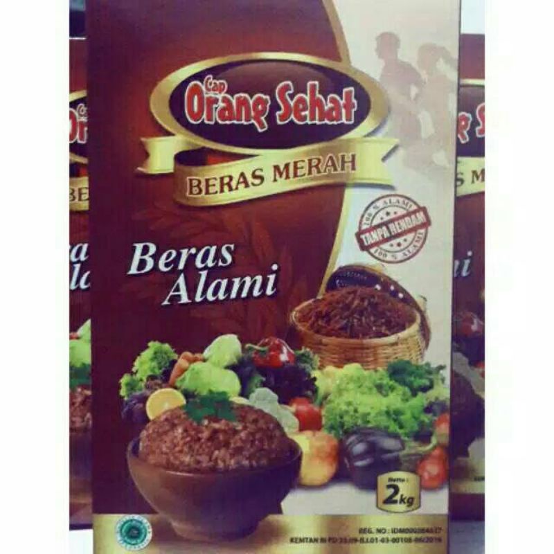 Jual Beras Merah Cap Orang Sehat Kemasan 2 kg | Shopee Indonesia