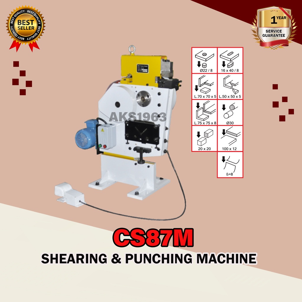 Jual Mesin Kombinasi Potong Besi Punching 2,2Kw Shearing Machine CS87M ...