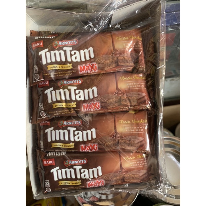 Jual Timtam Tim Tam maxi 16 gram COKLAT chocolate 1 box isi 12 pcs X ...