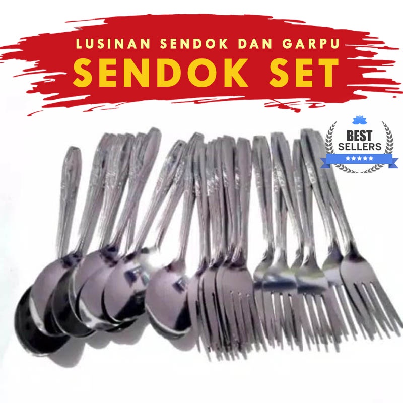 Jual Satu Set Sendok Makan dan Sendok Garpu Lusinan 24 Pcs (12 Sendok ...
