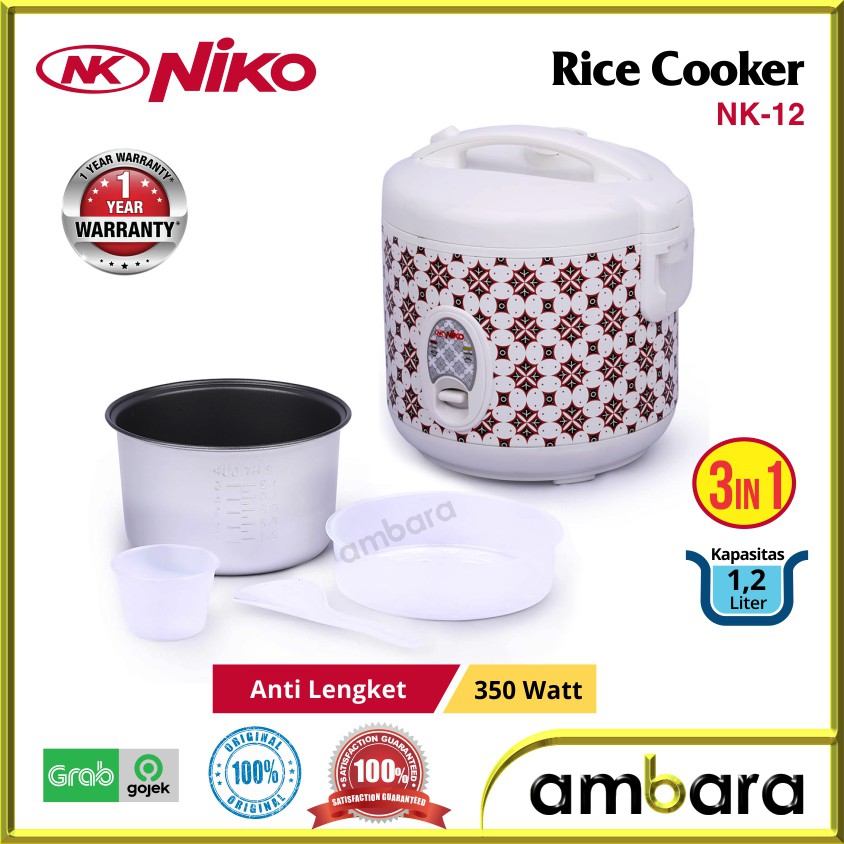 Jual Rice Cooker NIko NK-12 Kapasitas 1,2 Liter NK12 | Shopee Indonesia
