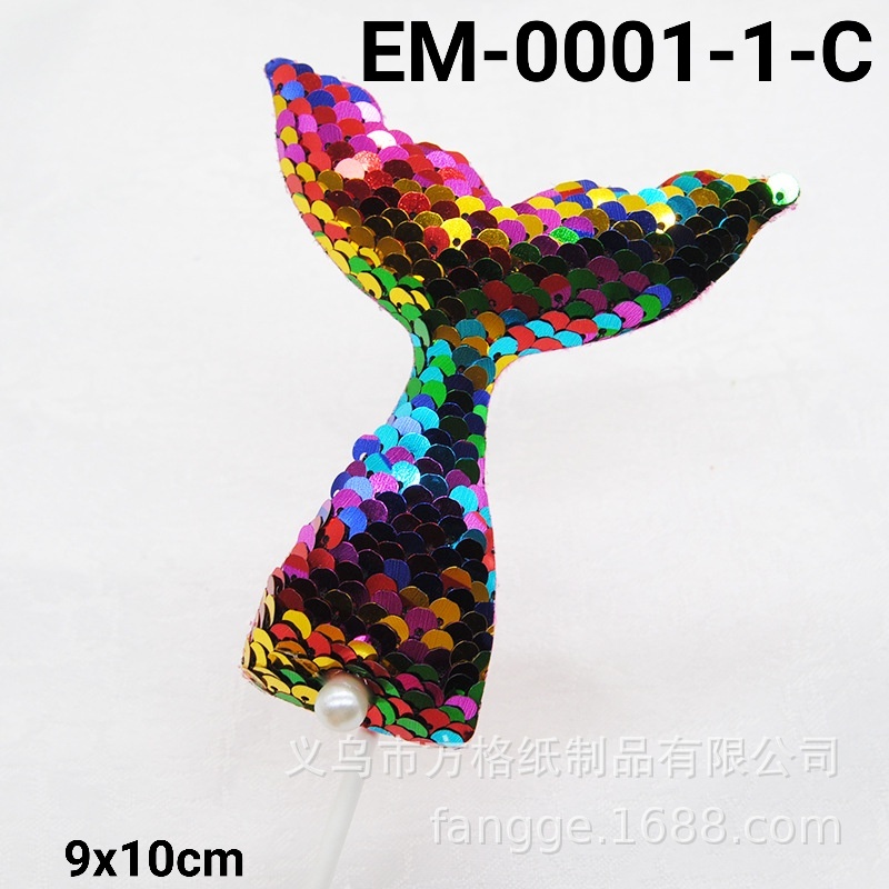 Jual GR-EM-0001 Cake topper hiasan kue ekor ikan duyung mermaid laut ...