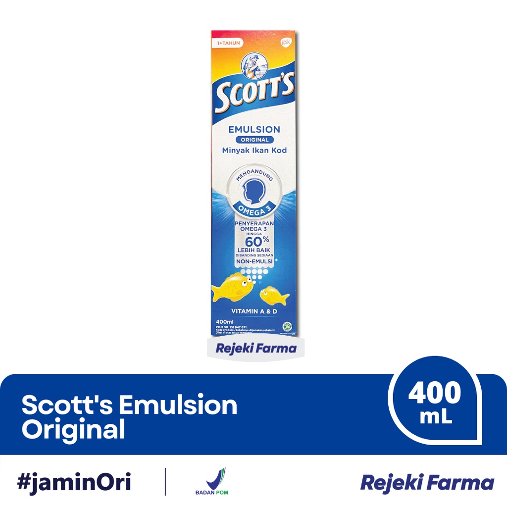 Jual Minyak Ikan Scott's Emulsion isi 400 ml Original Scotts Cod Liver ...