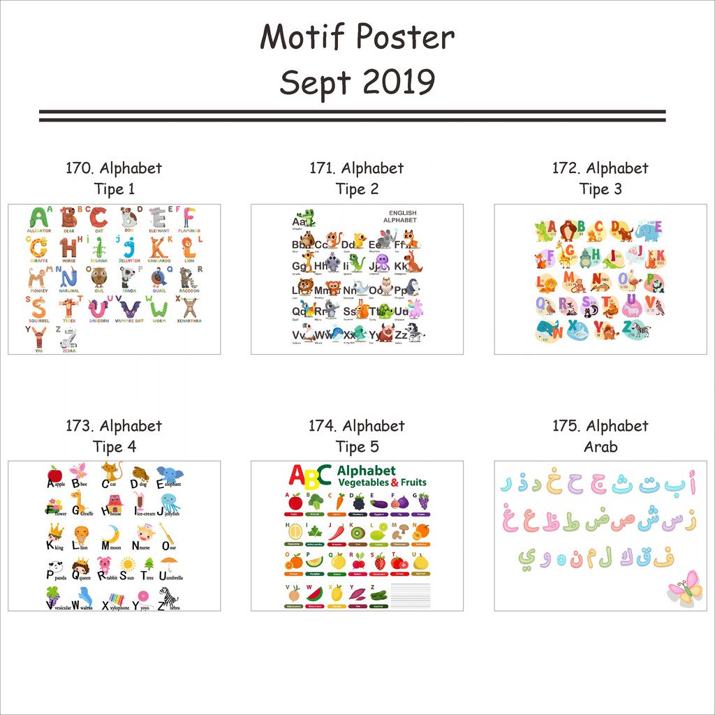 Jual Poster Home Wall Decor Hiasan Dinding Dekorasi Rumah Alphabet ...