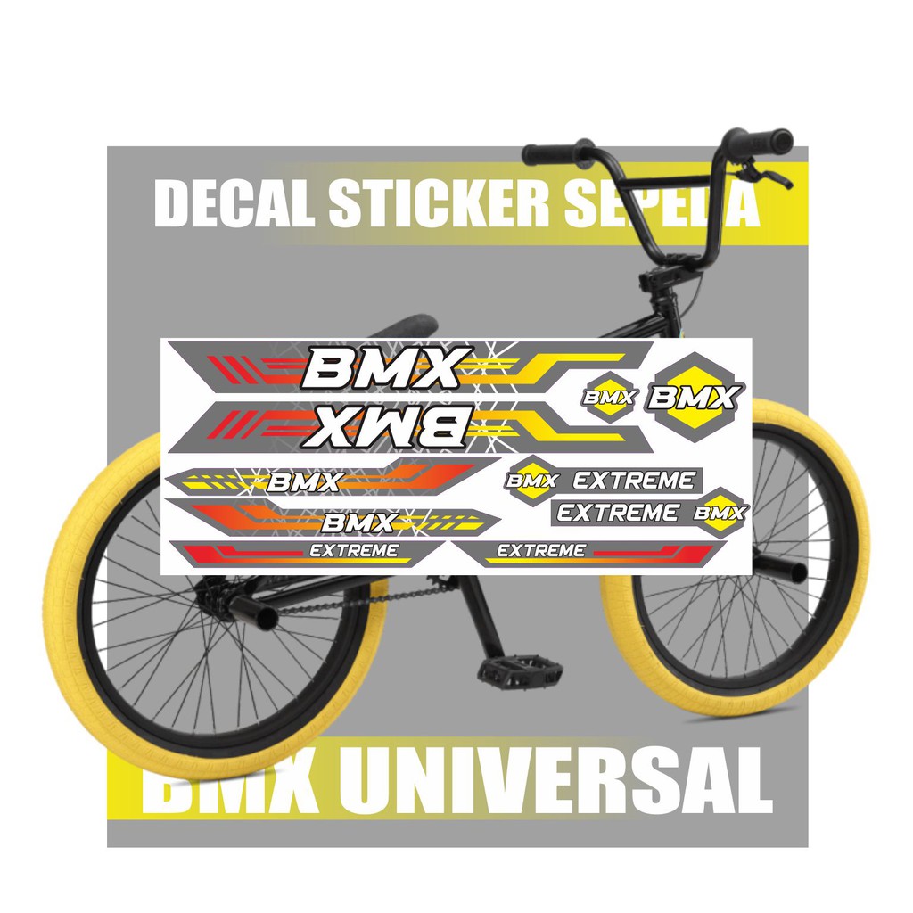 Jual STICKER SEPEDA BMX 03 VARIASI LIS SIMPLE ABU LIS MERAH KUNING ...