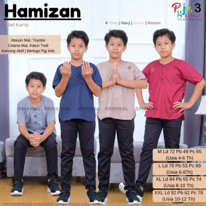 Jual HAMIZAN SET KURTA ANAK || USIA 4-12 TAHUN | Shopee Indonesia