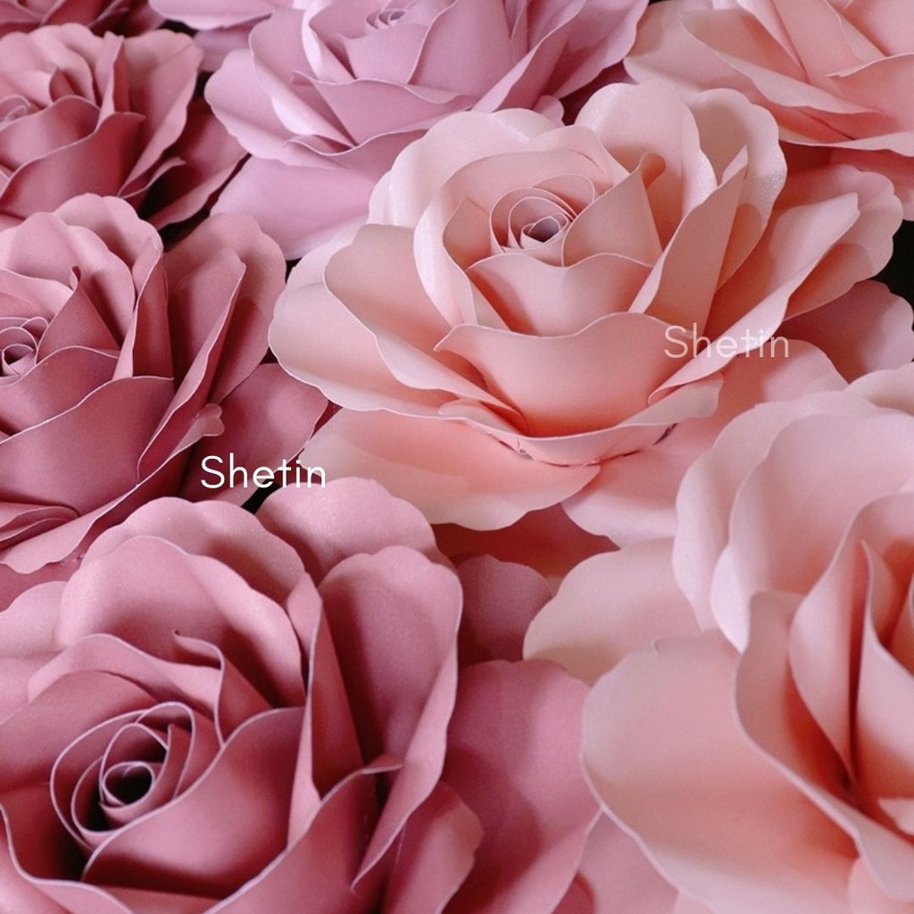Jual BUNGA MAWAR SHETIN Paper Flower Backdrop Ukuran 15 cm / Bunga ...