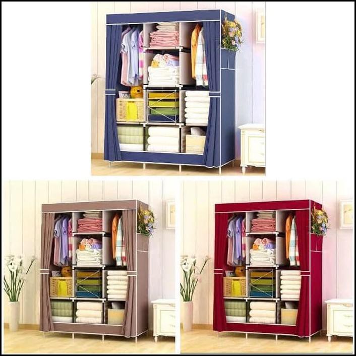 Jual Lemari Rak Pakaian Jumbo/ Lemari Baju / Lemari Rak Boneka - Navy ...
