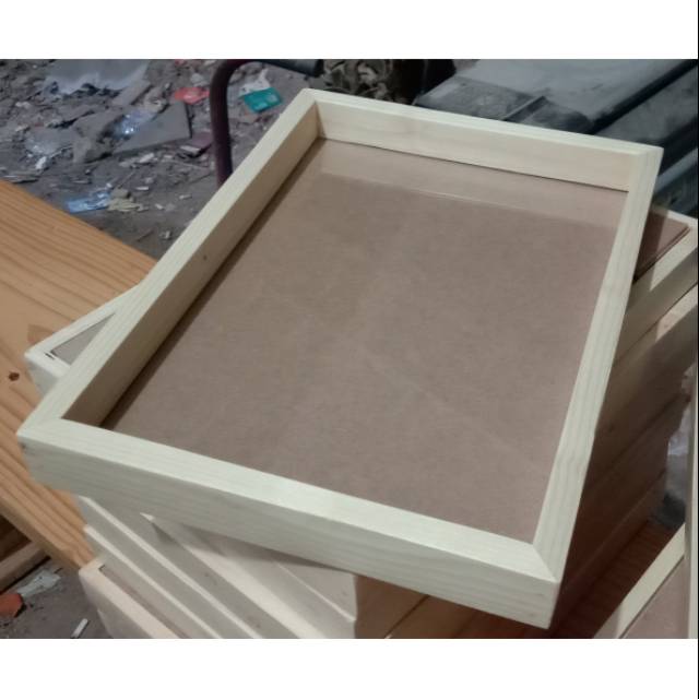 Jual Frame Minimalis Bingkai Kayu Pinus Jati Belanda ukuran A4 21x30 cm ...
