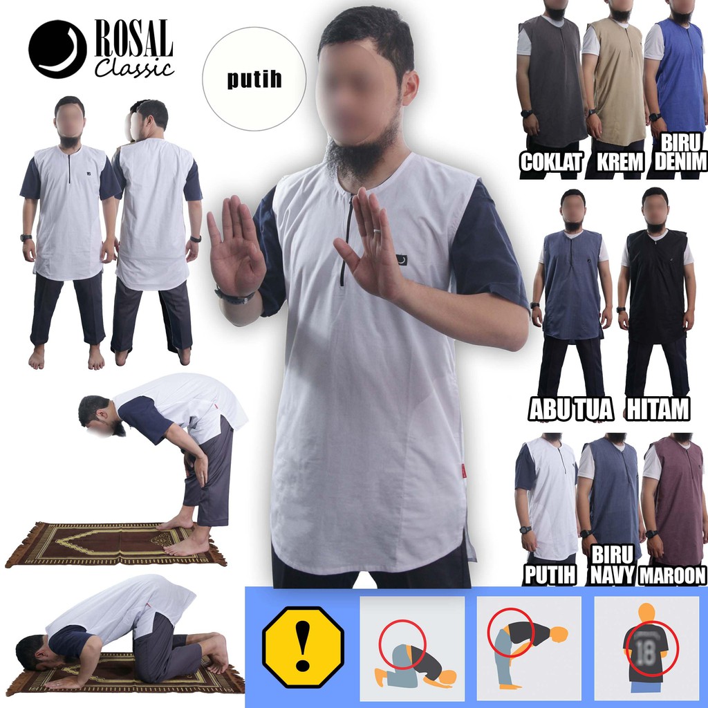 Jual Rompi Sholat - Rosal Classic Putih | Shopee Indonesia