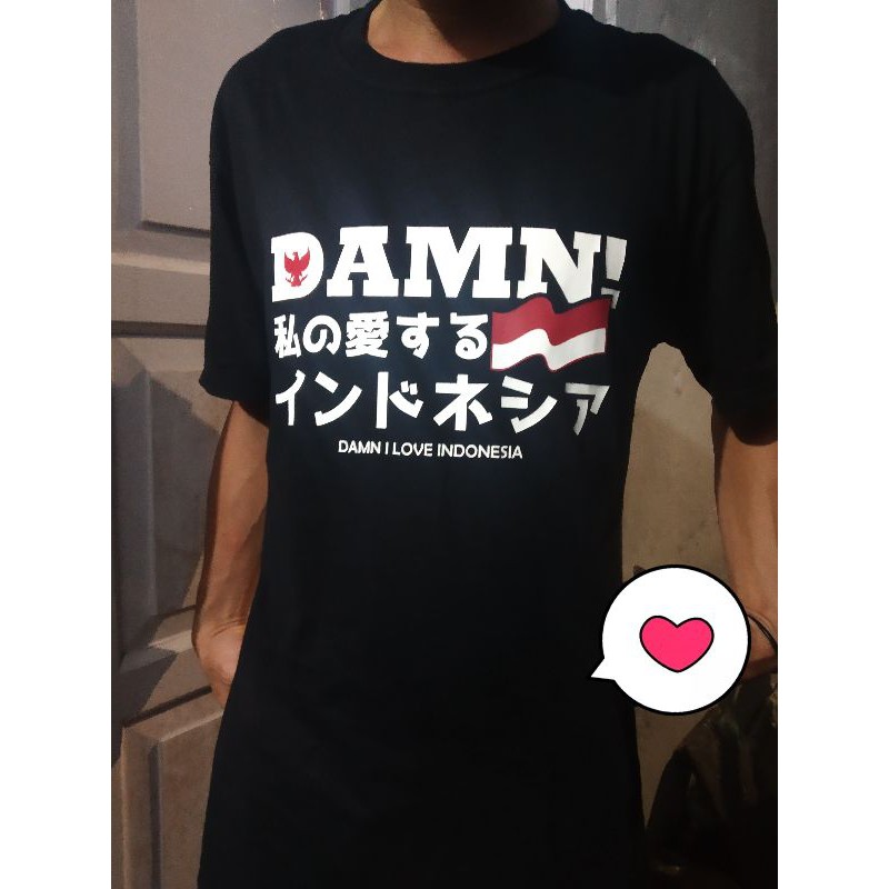 Jual KAOS DAMN I LOVE INDONESIA HURUF KANJI JEPANG | Shopee Indonesia