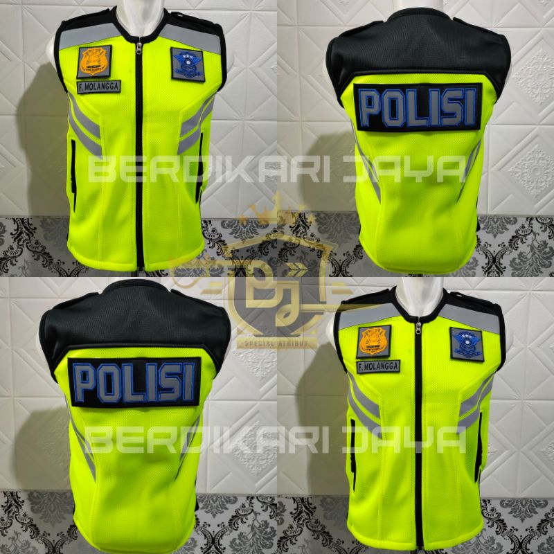 Jual Rompi Polisi Rompi Lantas Touring Bahan Tebal Gratis nama | Shopee ...