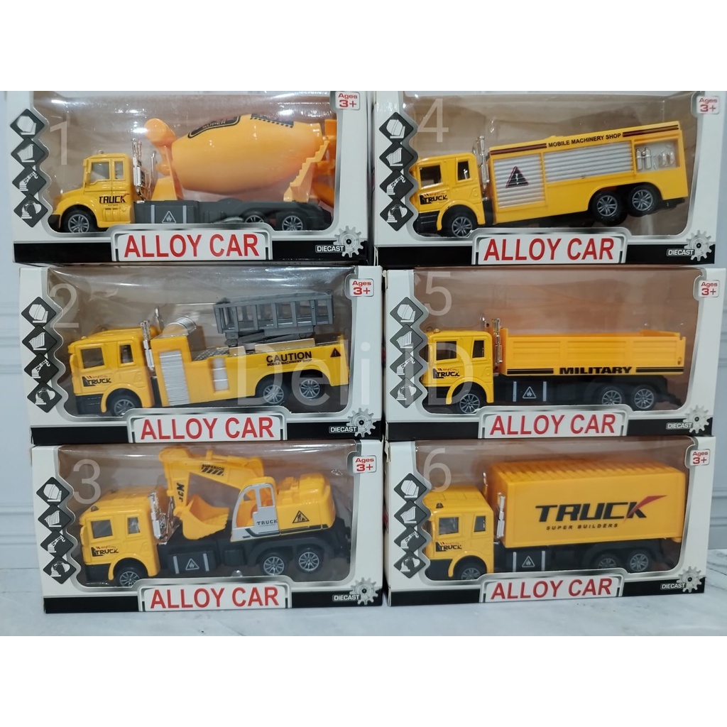 Jual MAINAN DIECAST MINIATUR MOBIL TRUK BESI SEMEN EXCAVATOR KONSTRUKSI ...