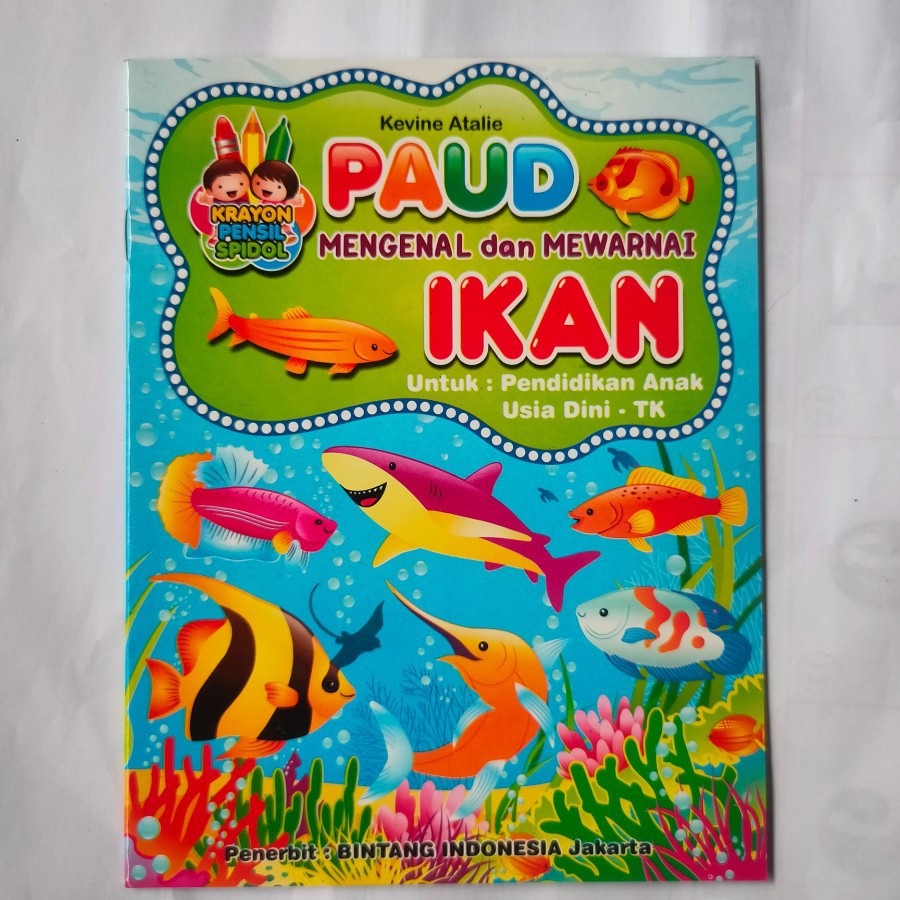 Jual TERMURAH 5 PCS Campur Buku PAUD Mengenal Dan Mewarnai Ikan ...