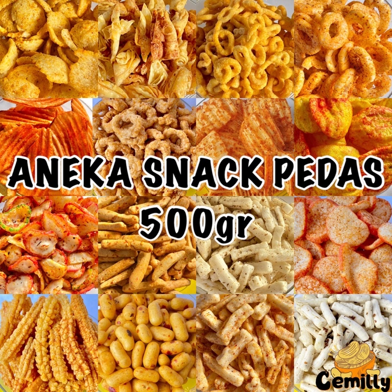 Jual [CEMILLY] 500gr Aneka Cemilan PEDAS Snack Kiloan | Shopee Indonesia