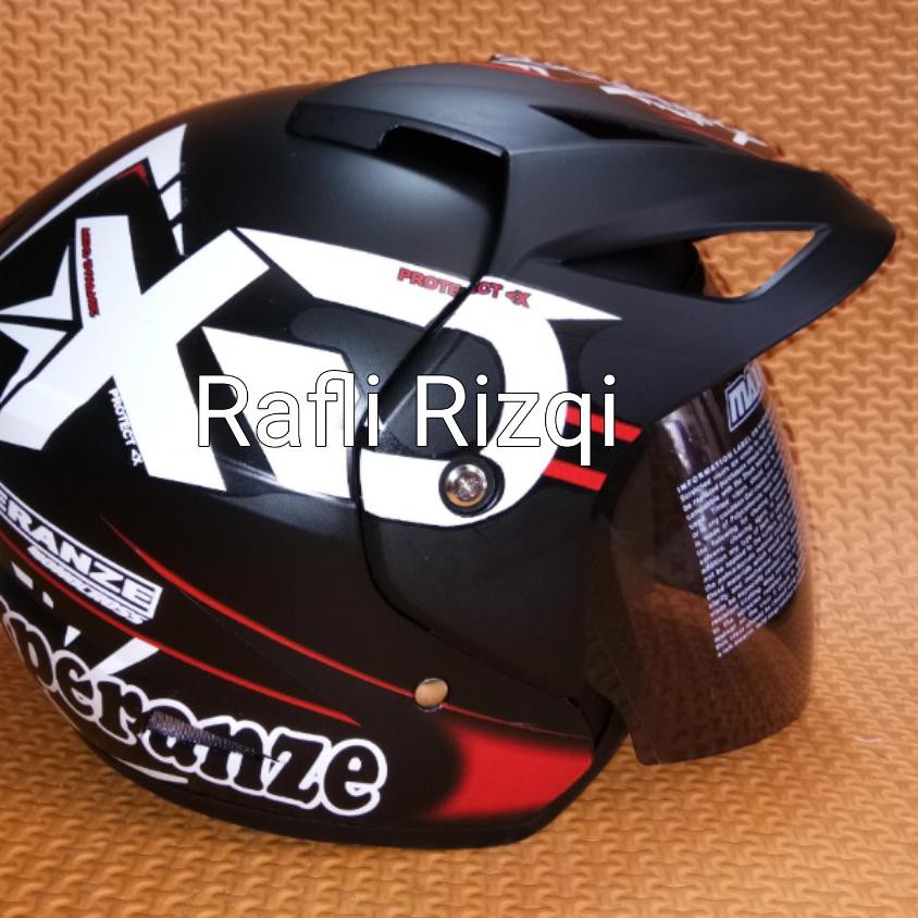 Jual NEW ו Helm Takira motif GX Warna hitam doff lis merah BE7 ...
