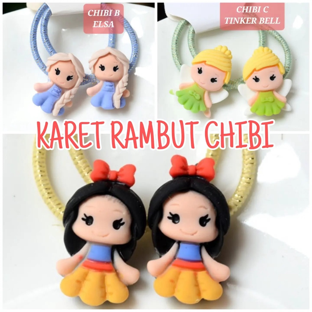 Jual KARET RAMBUT CHIBI PRINCESS ASKSESORIS RAMBUT ANAK CEWEK KOREA ...