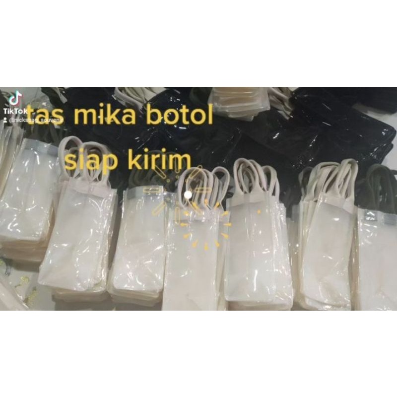 Jual tas mika botol 2 liter warna transparan dop putih hitam | Shopee ...