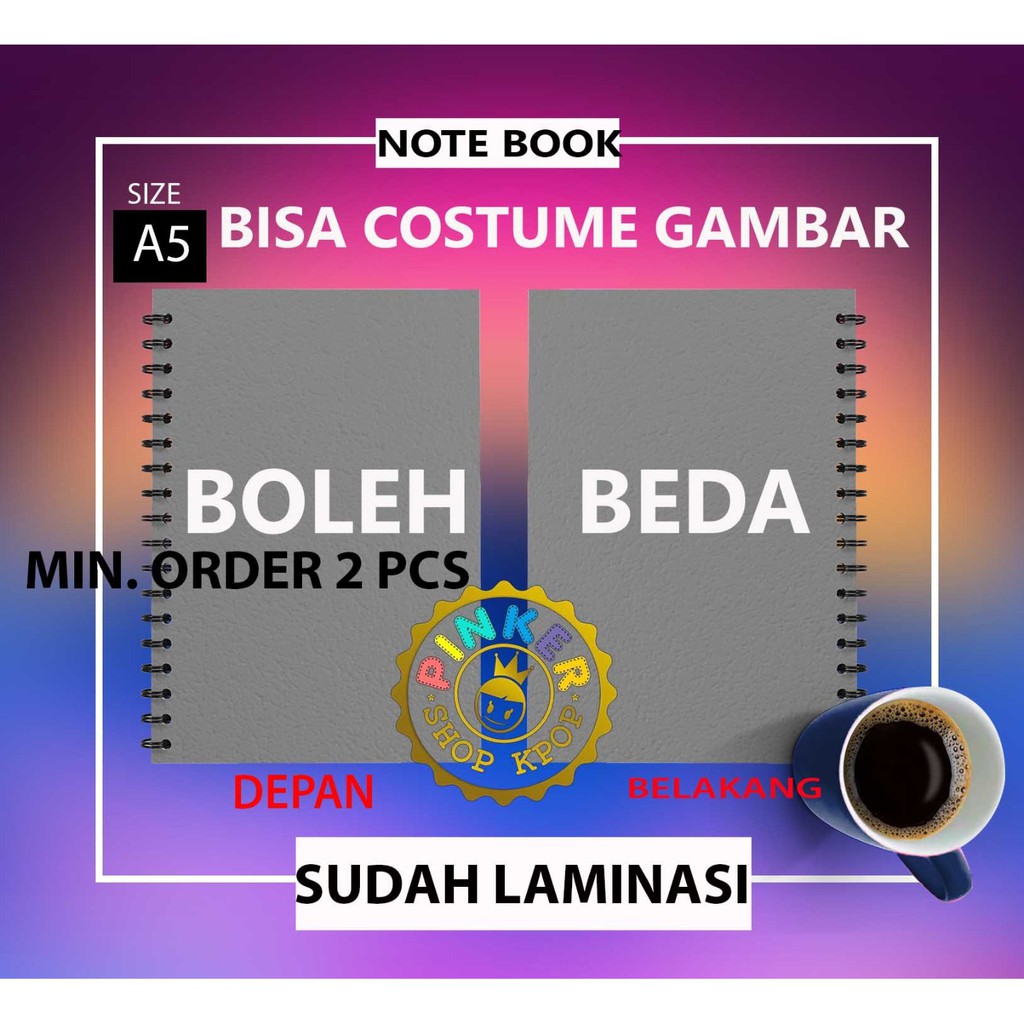 Jual Buku/ Note/ NOTEBOOK A5 Hvs Polos Cover Depan Belakang bebas ...