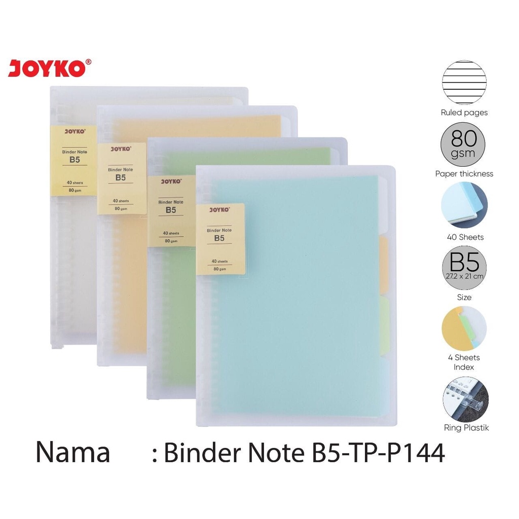 Jual Binder Note Cover Transparant Buku Tulis Joyko B5-Tp-P144 | Shopee ...