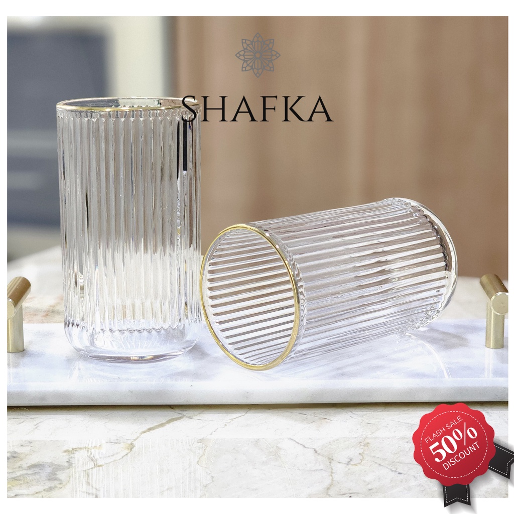 Jual Shafka Nouveau Gelas Gold European Style Aestetik | Shopee Indonesia