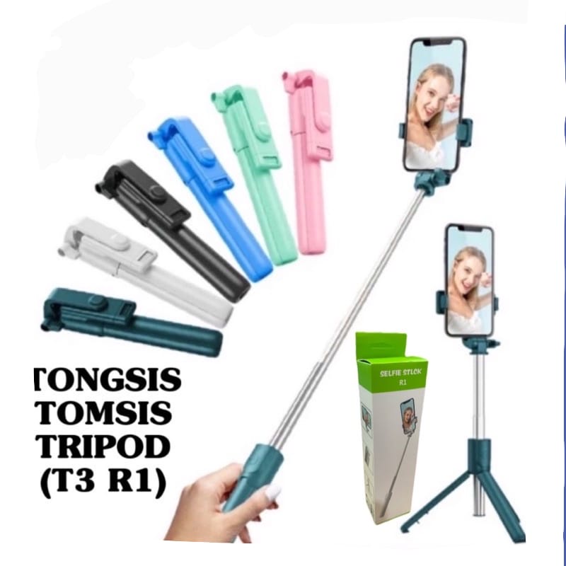Jual Tongsis Tripod 3in1 R1 Remote Selfie Stick Tripod 360° Tongsis