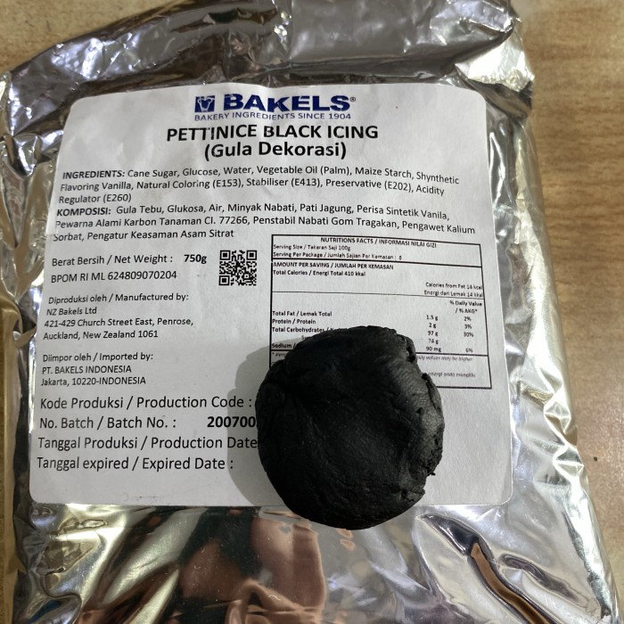 Jual Bakels Icing Fondant Black Hitam Ori pack 750 gr | Shopee Indonesia