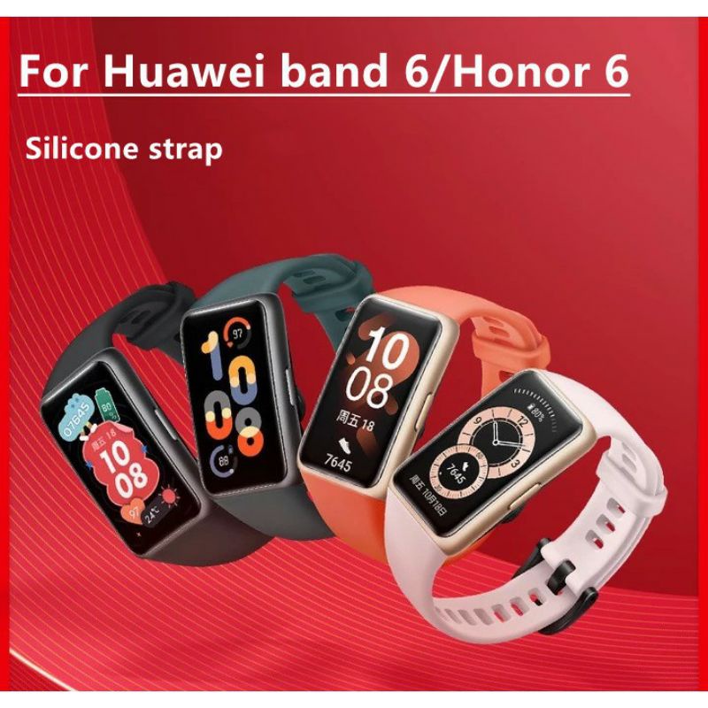 Jual Tali Strap Huawei Band 6 / Honor Band 6 - Silicone Rubber Strap ...