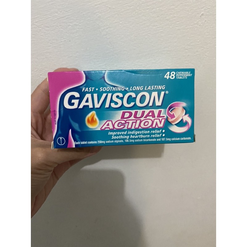 Jual gaviscon double action 48pc chewable tablet ori | Shopee Indonesia