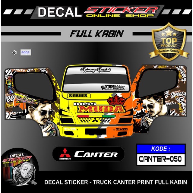 Jual STIKER TRUK CANTER FULL KABIN DECAL STIKER PRINT CUSTOM KEREN ...