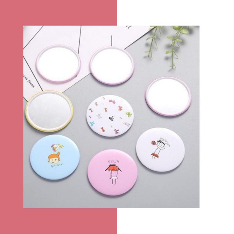 Jual CERMIN BULAT KARAKTER KACA CERMIN MAKE UP MINI KACA TRAVELLING ...