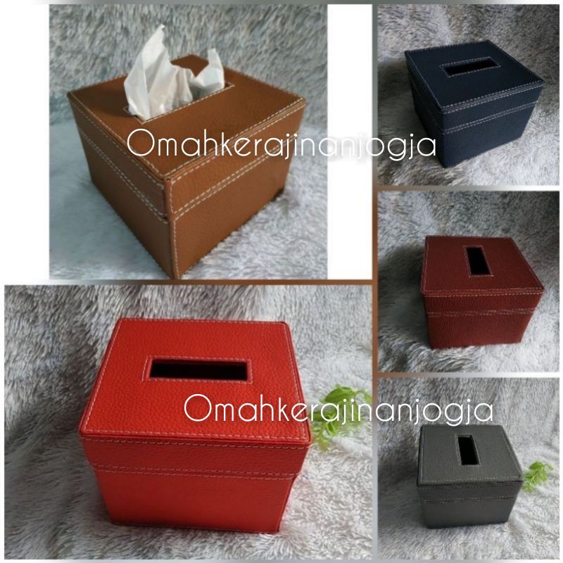 Jual tempat tissue kulit sintetis / kotak tissue / tempat tisu / box ...