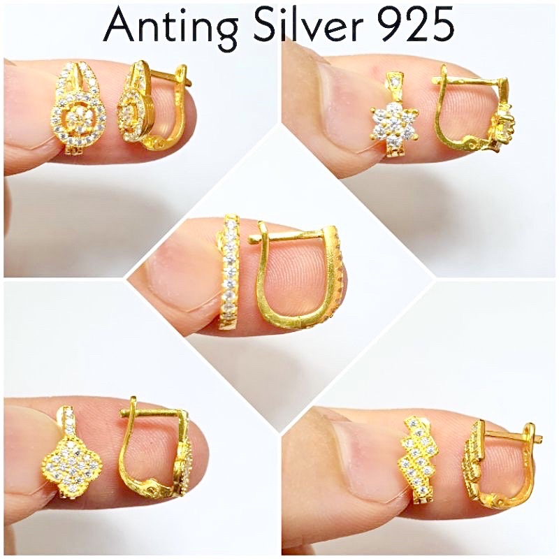 Jual Anting Jepit SILVER 925 - Perak Lapis Emas Kuning | Shopee Indonesia