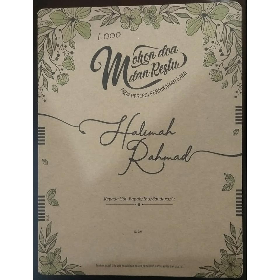 Jual KARTU UNDANGAN PERNIKAHAN / HAJATAN / MANTENAN / ULEM ULEM ...