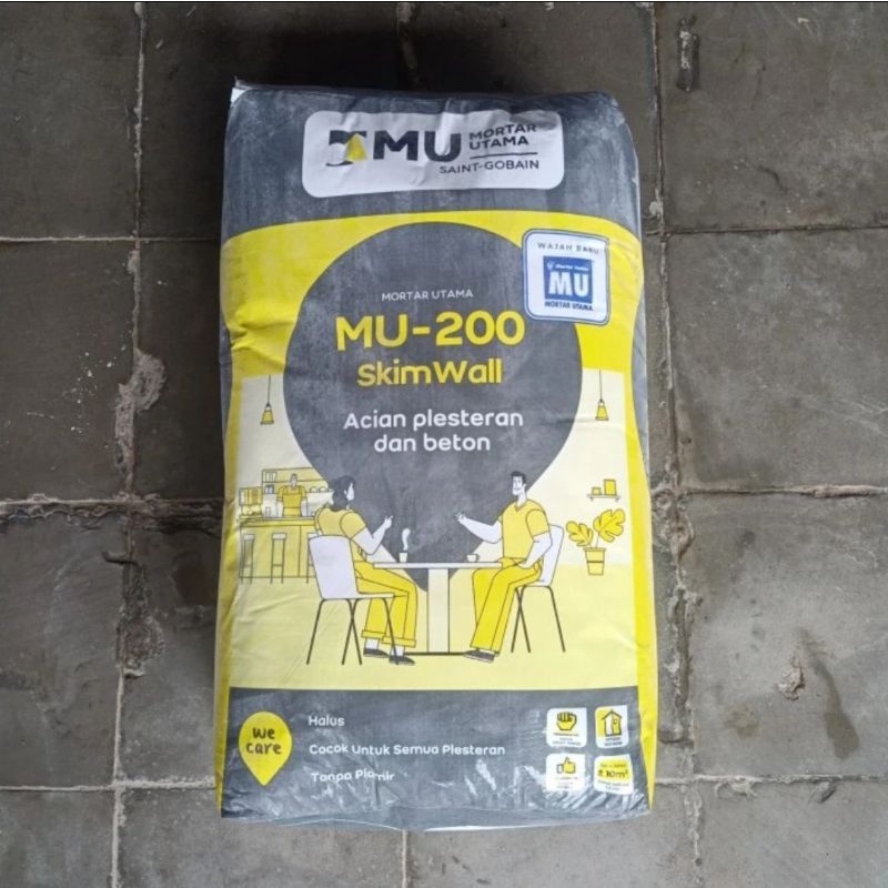 Jual Mortar Utama MU-200 SkimWall Acian Plester dan Beton 20Kg | Shopee ...
