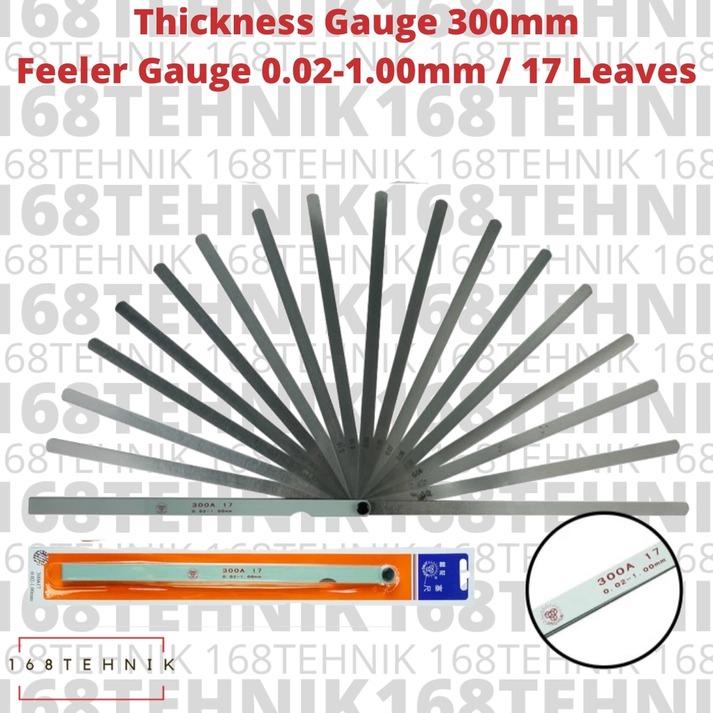 Jual Fuller Gauge 300mm | Feeler Gauge 0.02-1mm 17 Blades / THICKNESS GAUGE 300 mm | Shopee ...