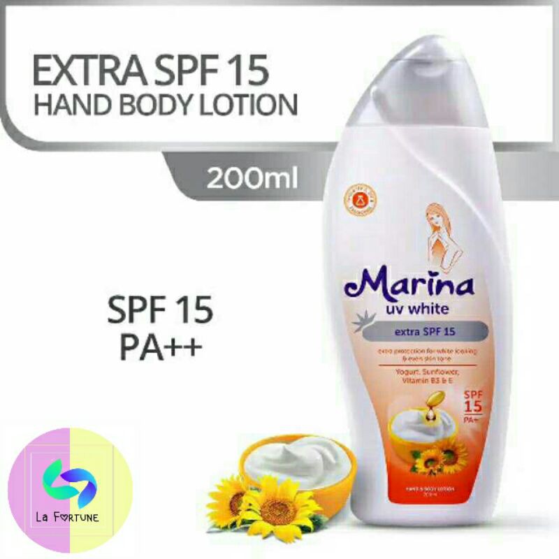 Jual (BARU!) Marina UV White Extra SPF 15 Hand and Body Lotion 200ml ...