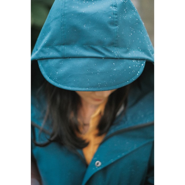 Jual wanita-parka-jaket- ame raincoat - authentic series - teal green ...