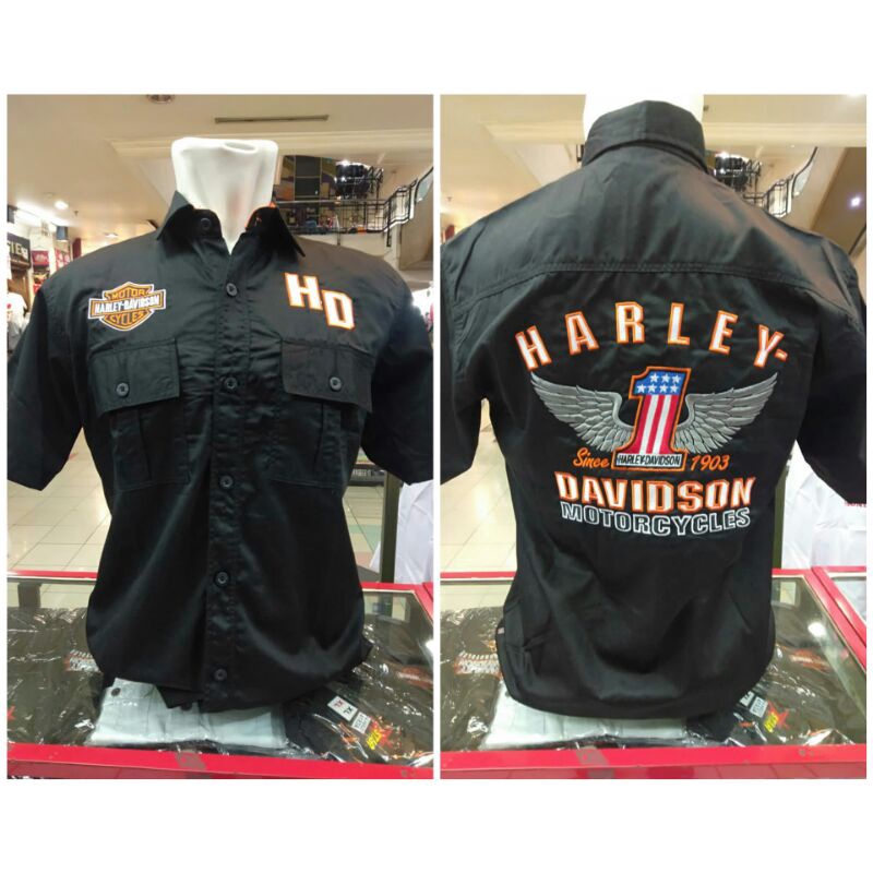 Jual Kemeja Harley Davidson Motorcycles Since 1903 - Number 1 - Skull ...