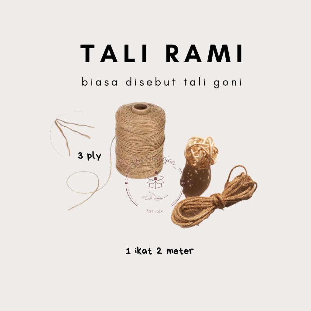 Jual TALI RAMI GONI 3 PLY TALI HAMPERS GIFT BOX 2 METER | Shopee Indonesia