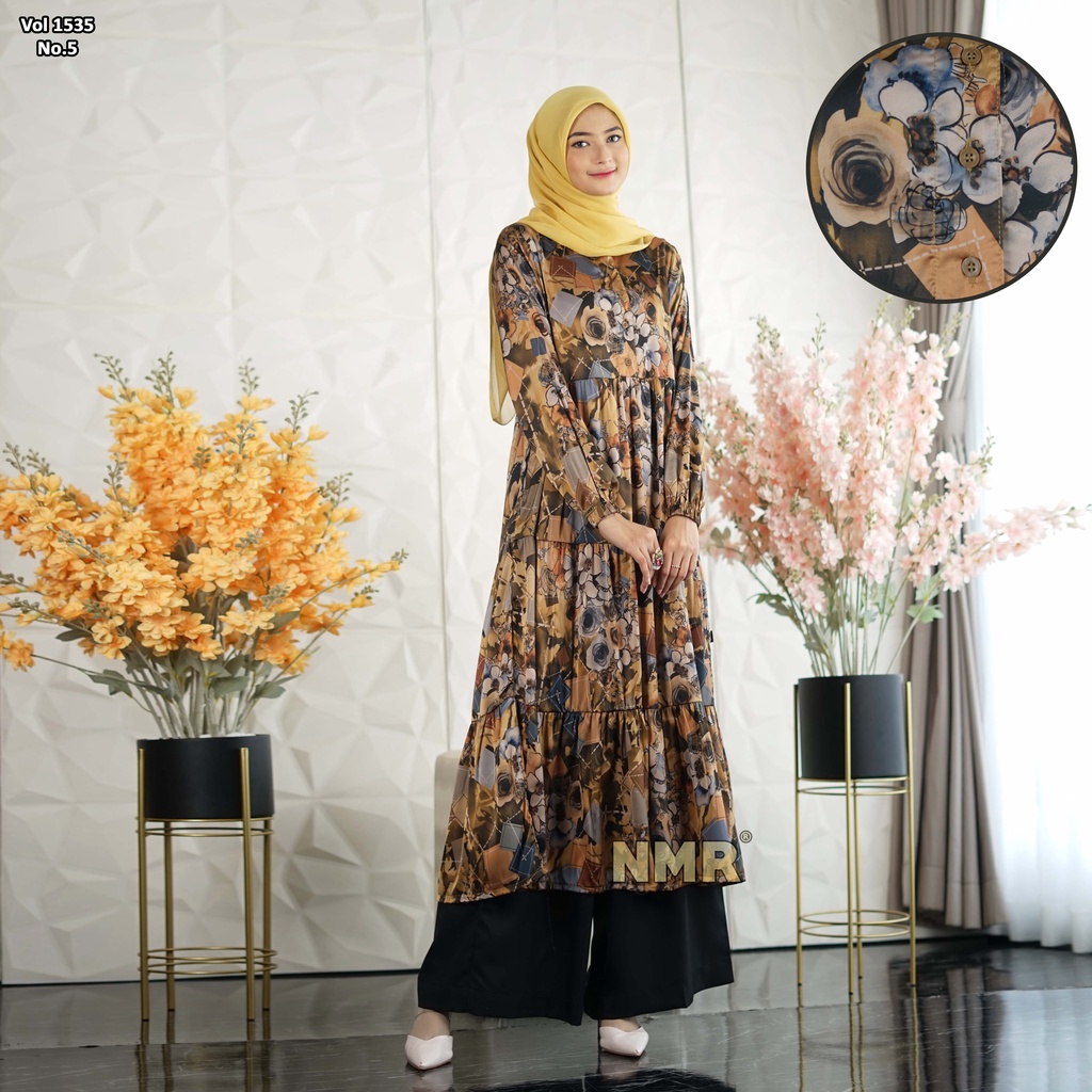 Jual NMR Midi Dress Armn Silk Vol 1535-5 | Shopee Indonesia