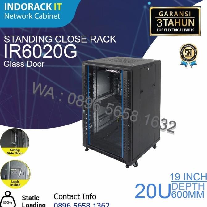 Jual Close Rack Indorack Glass Door Rack Server 20U Depth 600Mm ...