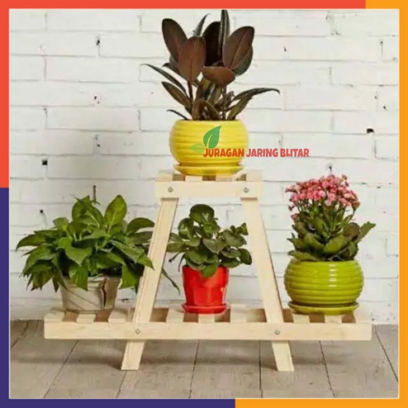 Jual RAK BUNGA SUSUN / tempat bunga wooden asli kokoh | Shopee Indonesia