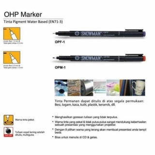 Jual Spidol Permanent SNOWMAN OHP OPF / OPM Drawing Pen Marker | Shopee ...