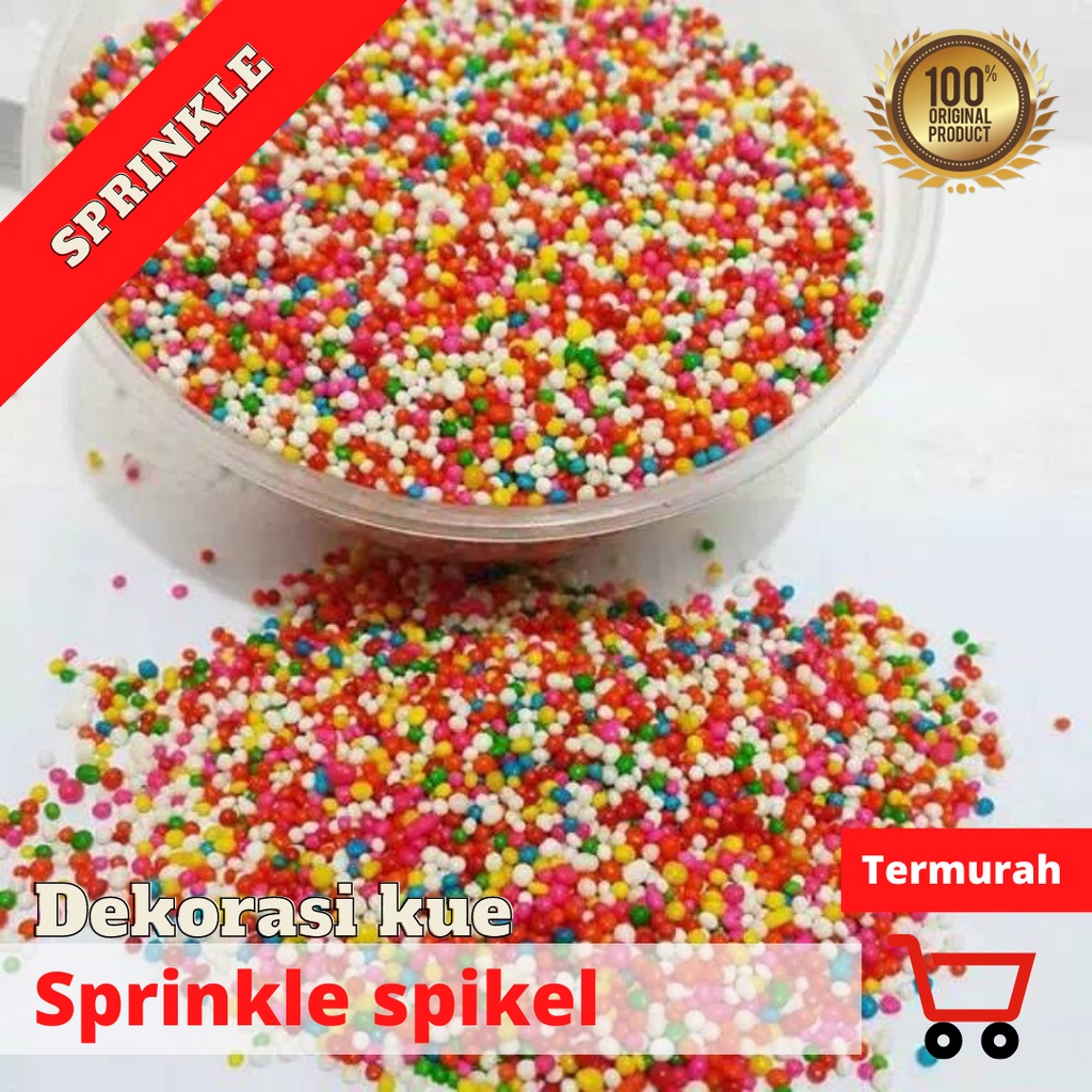 Jual Sprinkle Spikel Trimit Gula Butir rainbow 100 gram hiasan kue ...