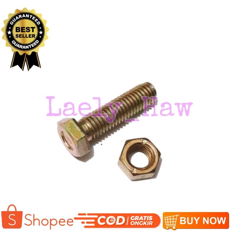 Jual BAUT DAN MUR ( baut 12 panjang 3cm) | Shopee Indonesia